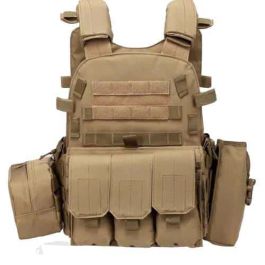 Tactical vest Adjustable Bulletproof Body Armor combat vest- khaki